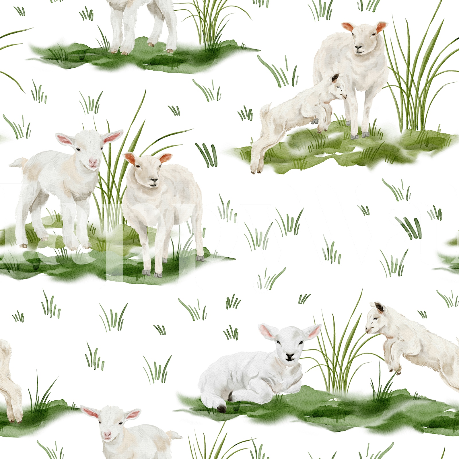 Nursery - Lamb Yard Wallpaper | happywall.com