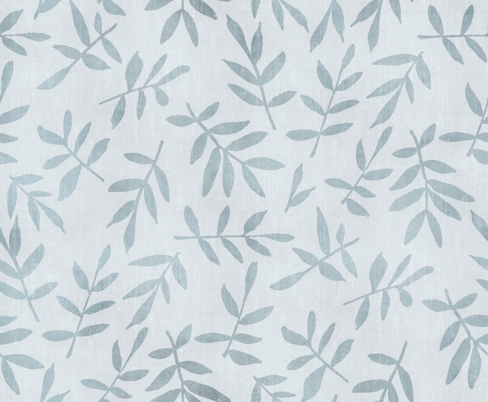 Simple Ditsy Leaf Pattern Grey Blue | happywall.com