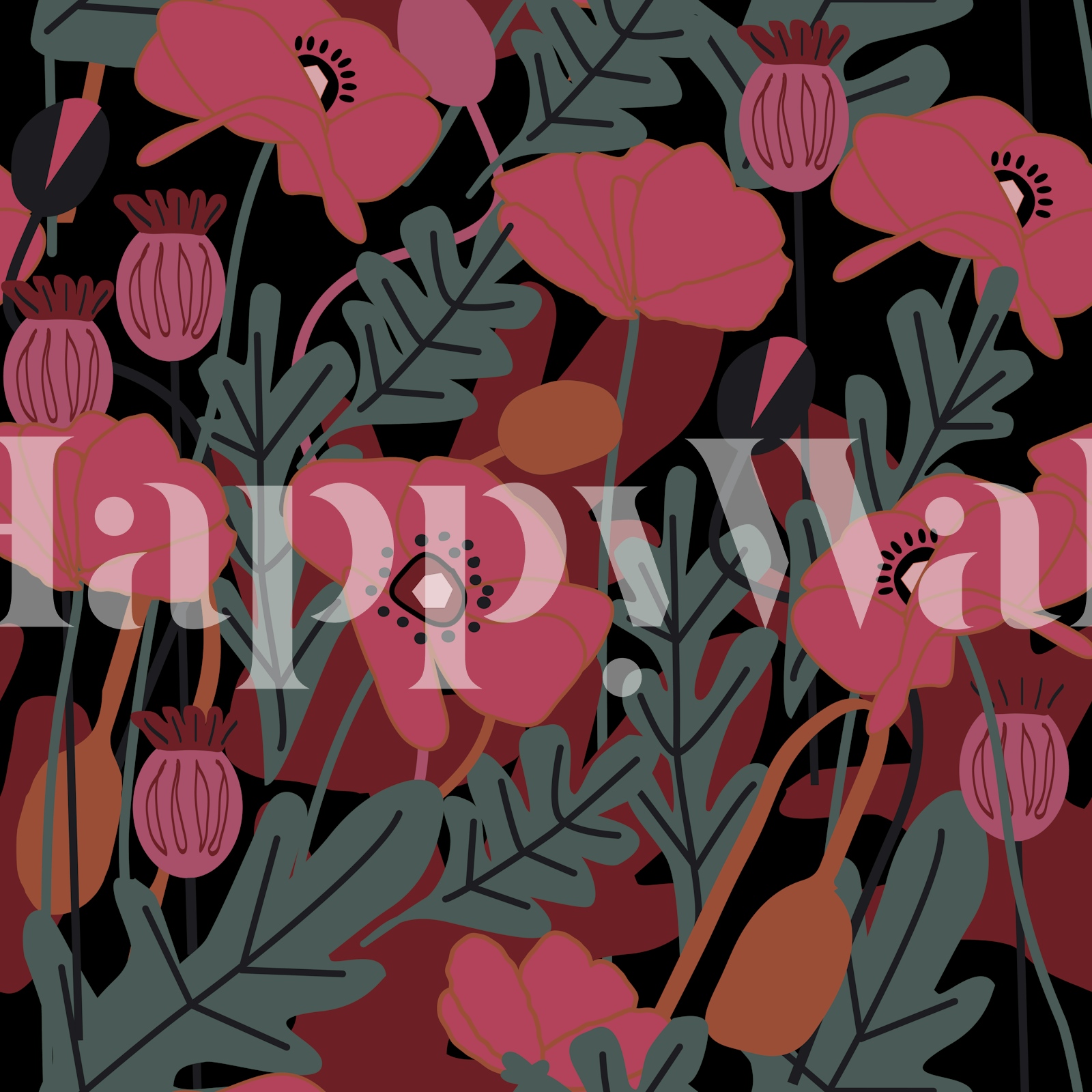 Cali Poppy Wallpaper - Happywall.com