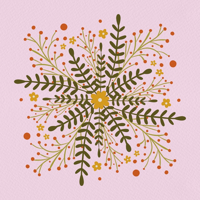 Circular Simple Flowers Wallpaper - Happywall