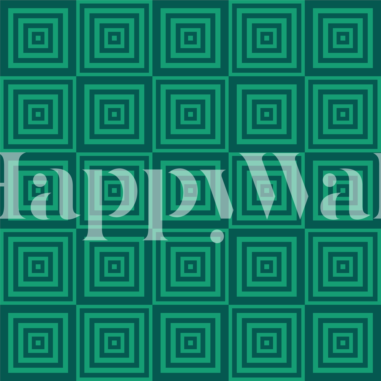 Green Geometric Square Pattern Wallpaper