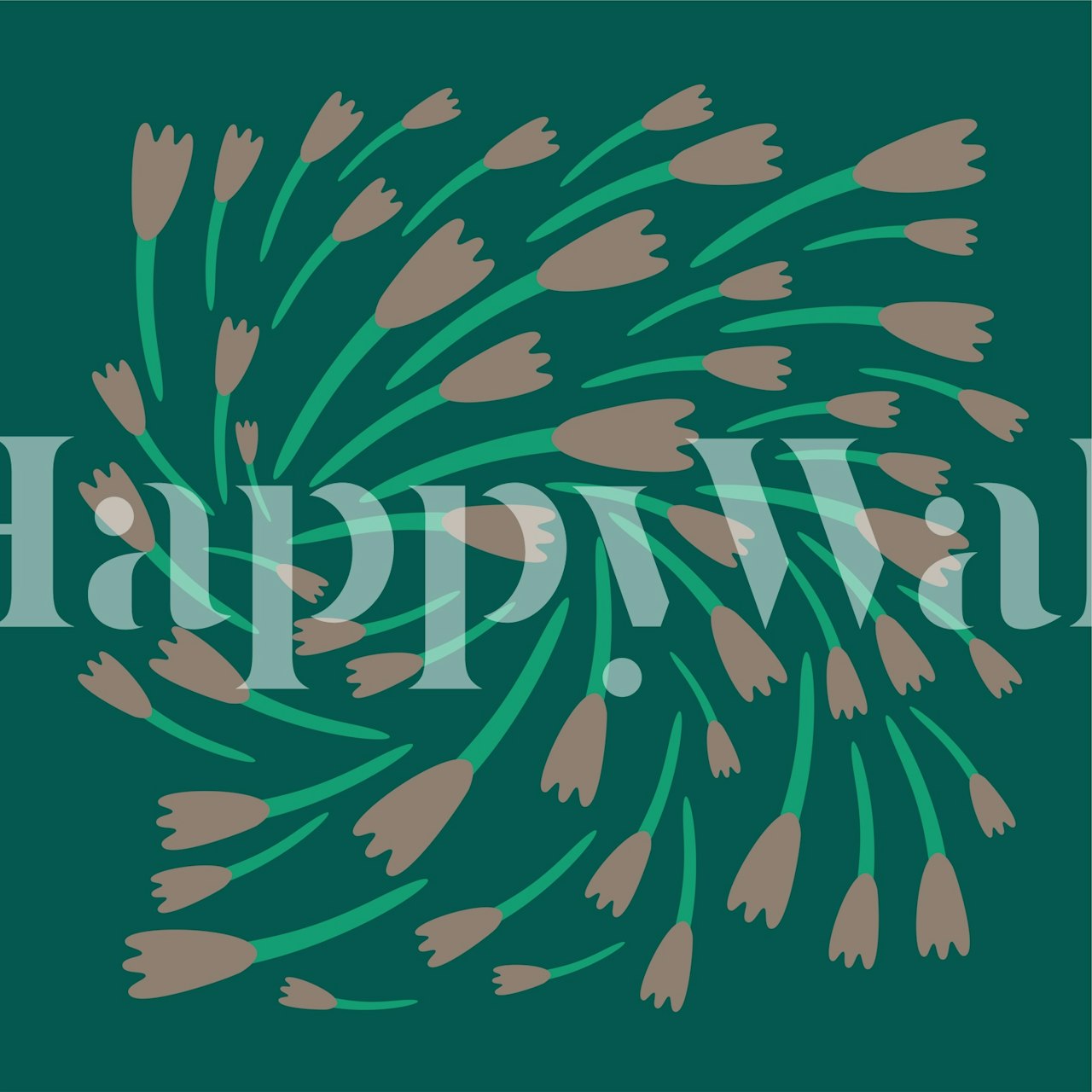 Turning Flowers In Dark Forest Green Grass Wallpaper Happywall