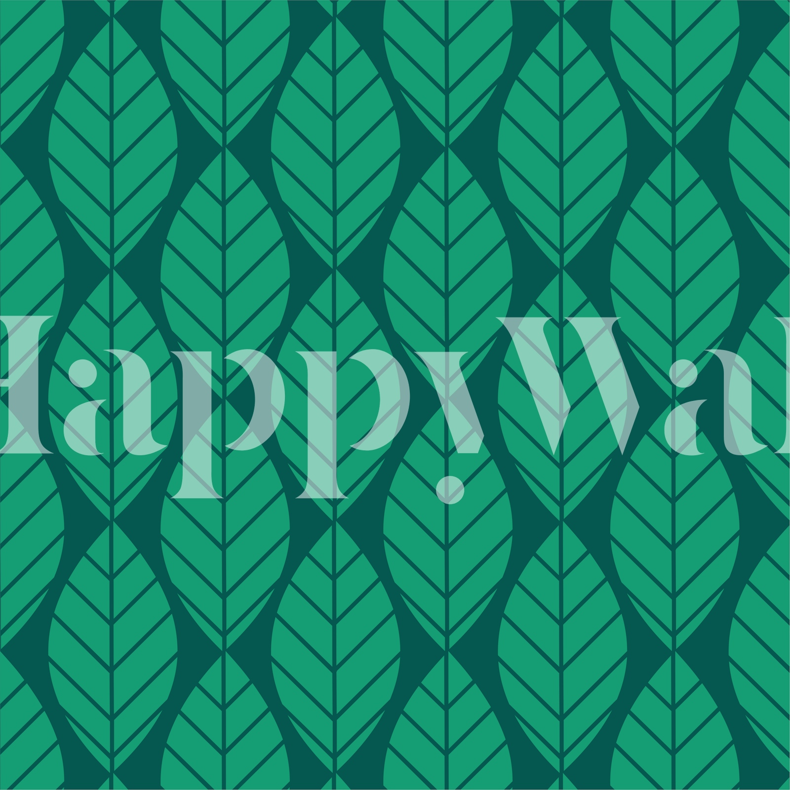 Large Leaves Pattern Wallpaper - happywall.com