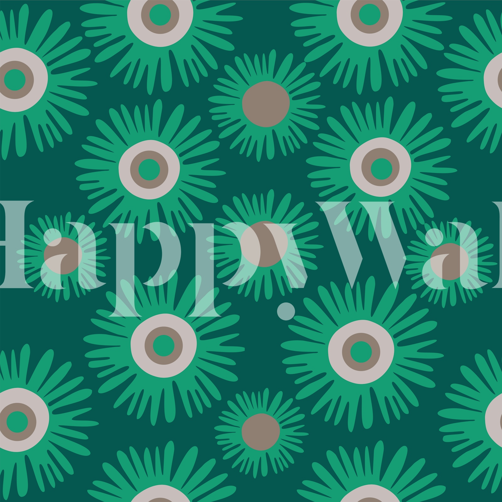 Jade Floral Wallpaper for Living Room Decor