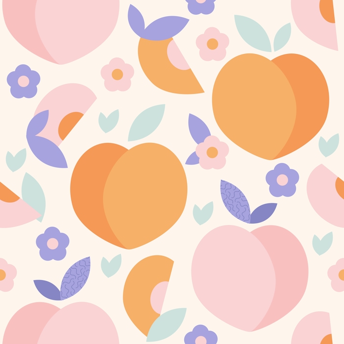 Peaches Pattern Wallpaper | Happywall.com