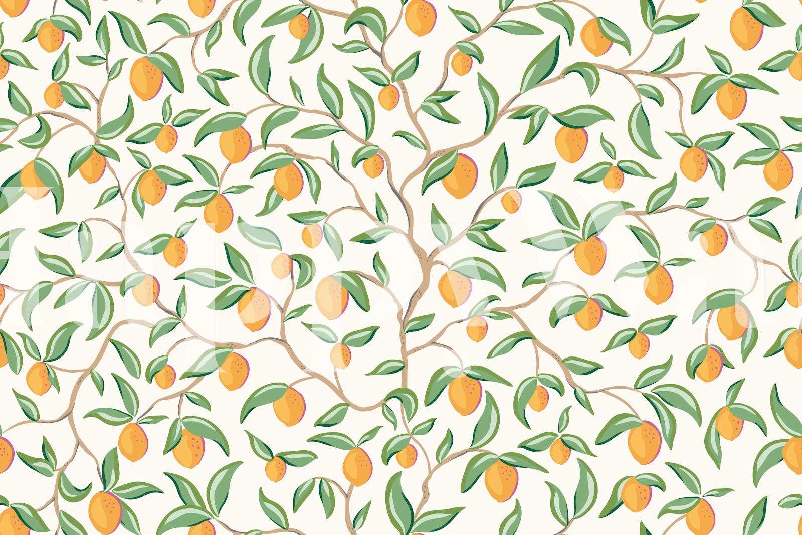 Orange Tree Branches Wallpaper | Happywall