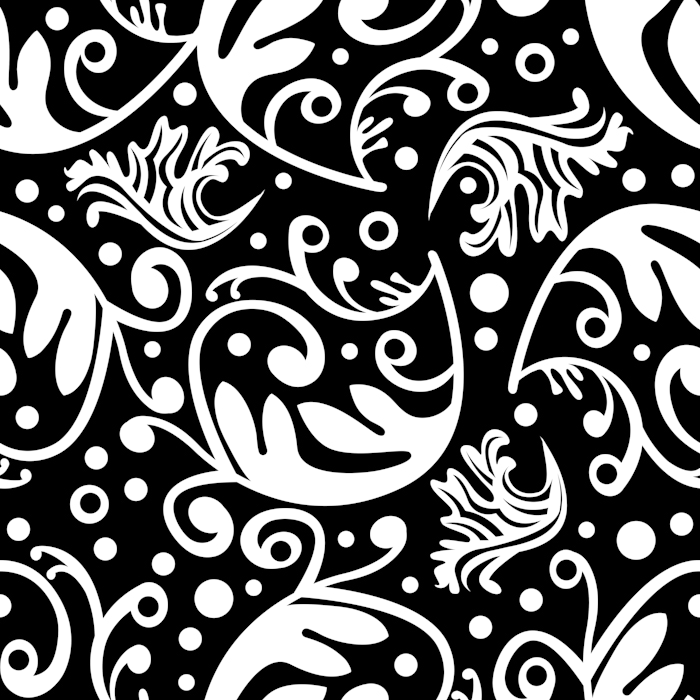 Whimsical White Swirl Floral Wallpaper