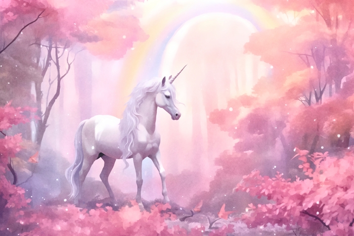 Unicorn Rainbow Forest Wallpaper