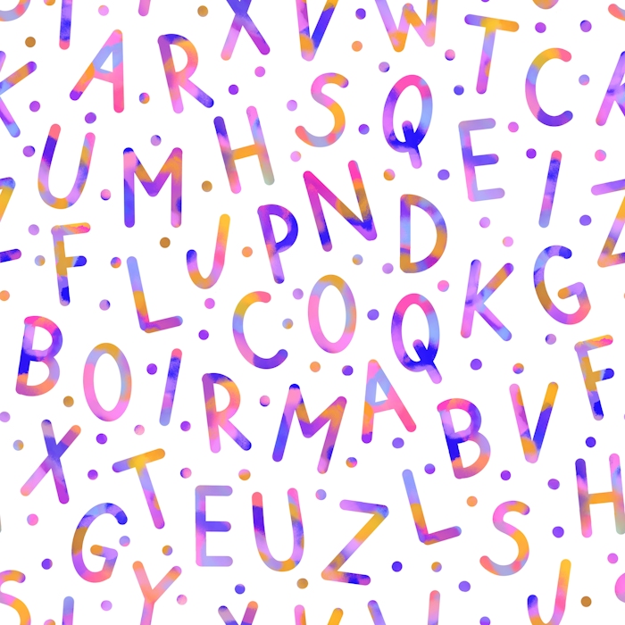 Colourful Alphabet Wallpaper | happywall.com