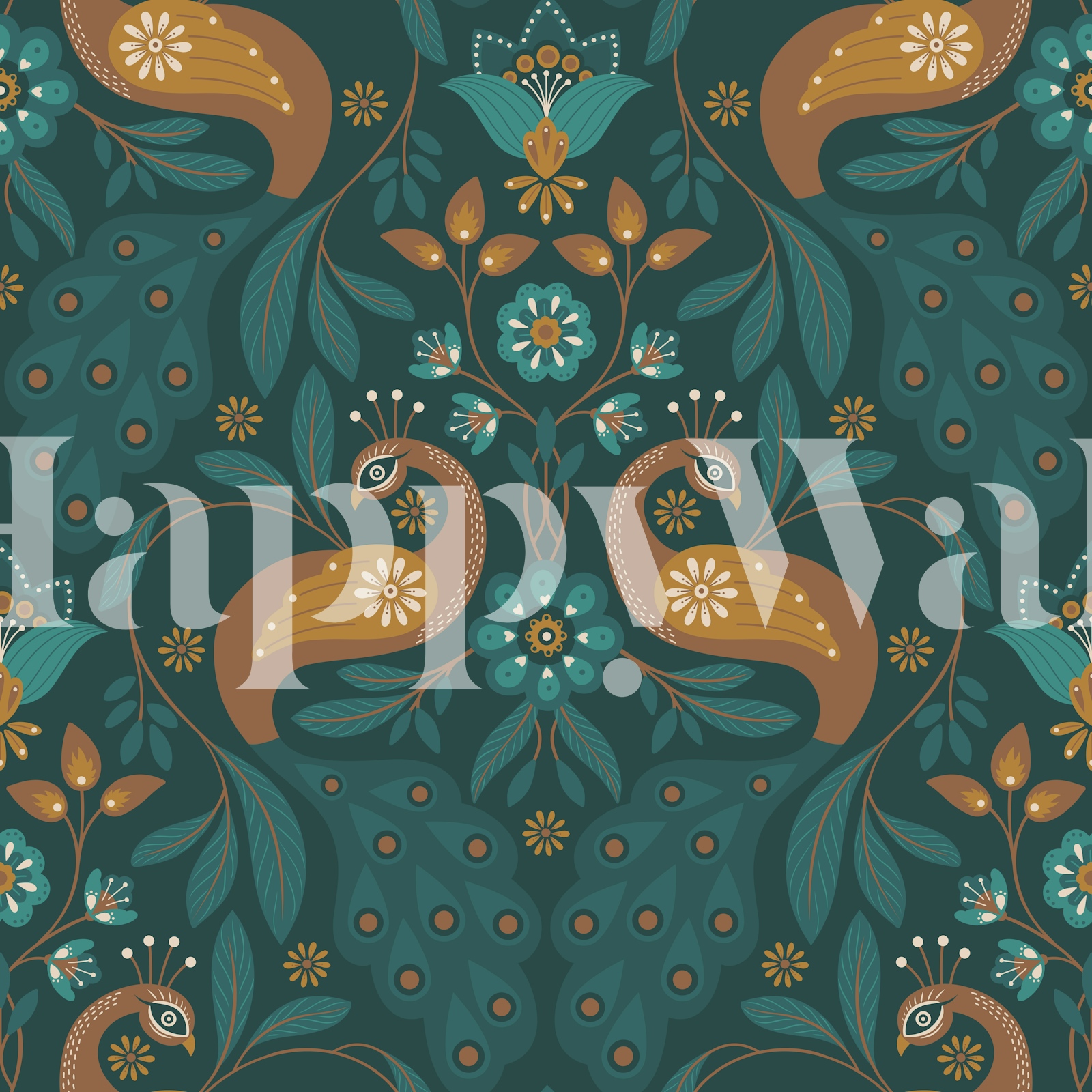 Majestic Peacocks Wallpaper - Happywall