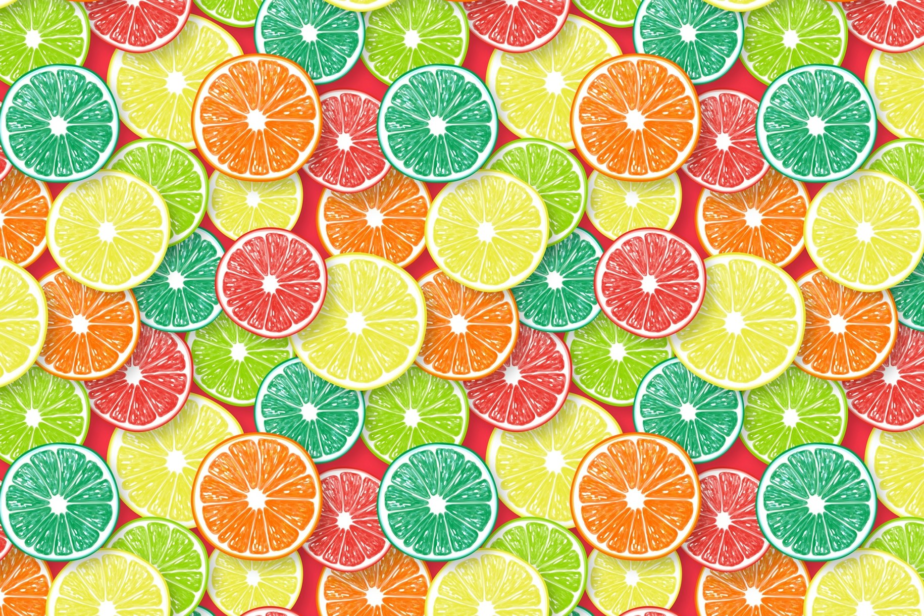 Citrus Fruit Slices Wallpaper - Refreshing and Vibrant | Happywall