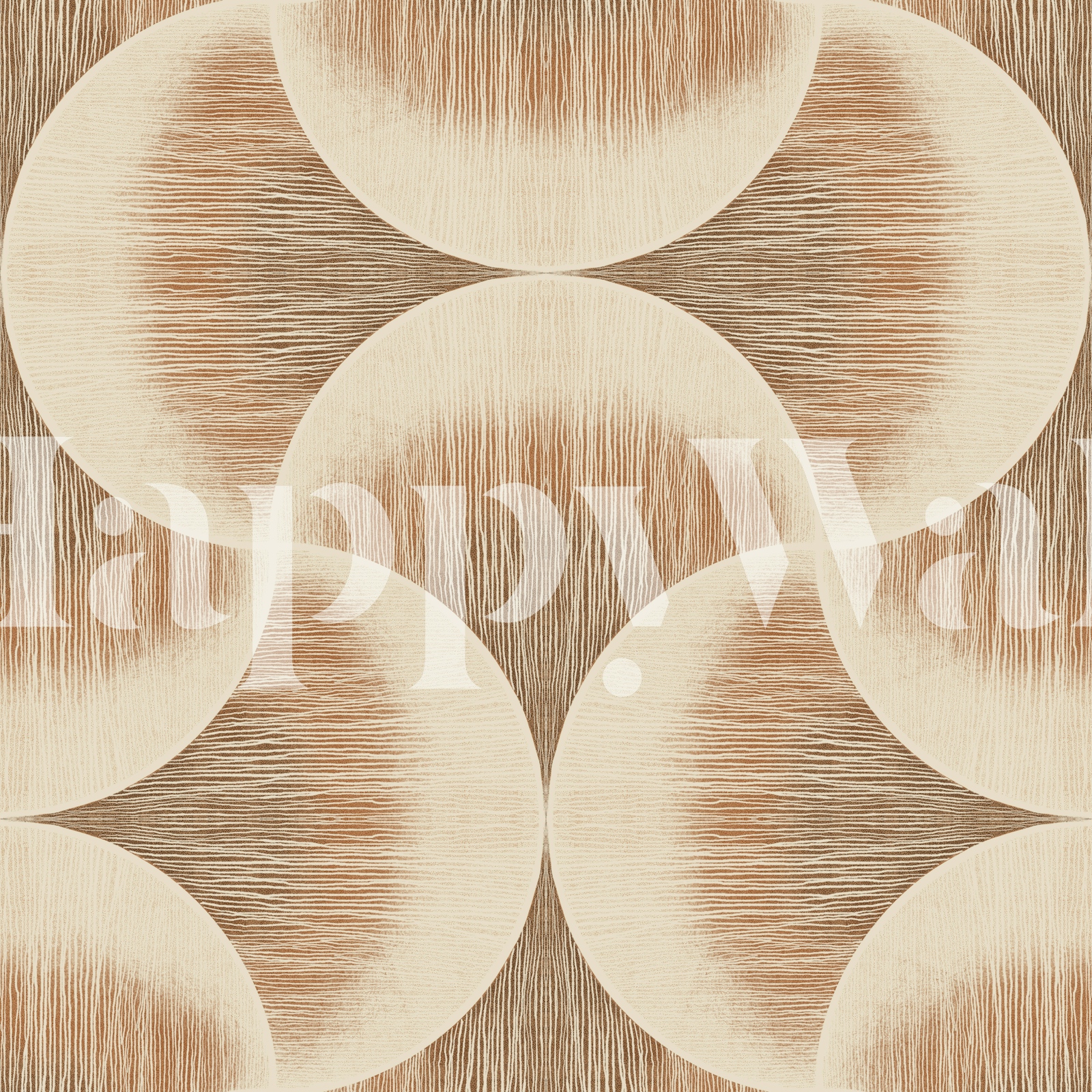 Brown and Beige Art Deco Wallpaper