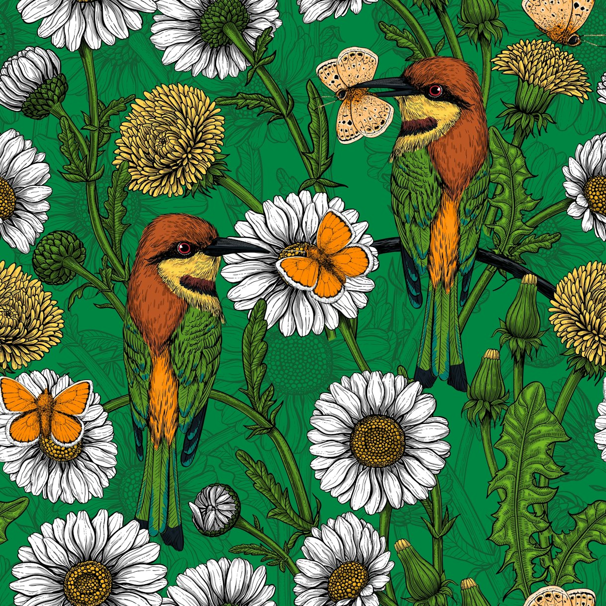 Bee eaters wallpaper | Happywall