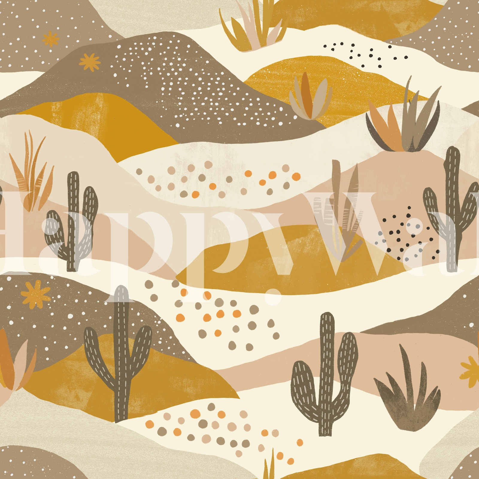 Desert Landscape Pattern Wallpaper