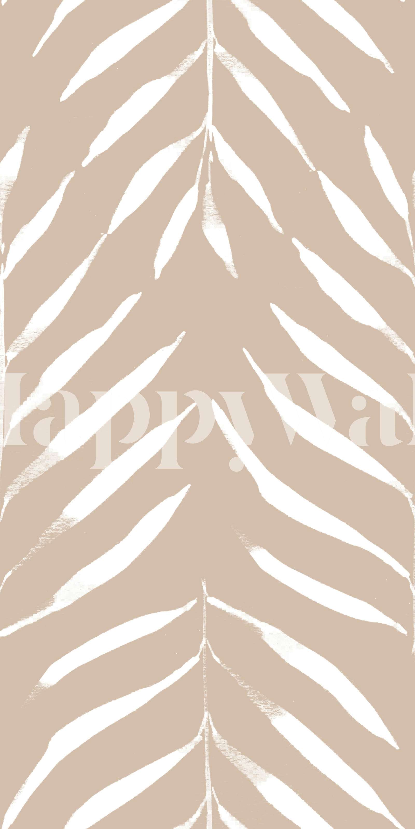 Beige Tropical Palm Leaf Wallpaper