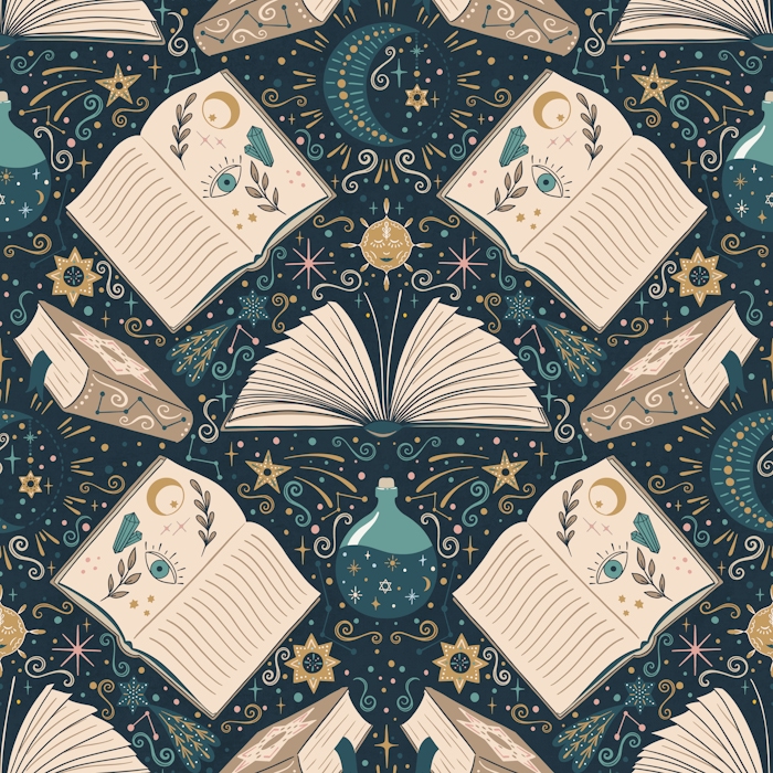 Dark Academia Celestial Books Wallpaper