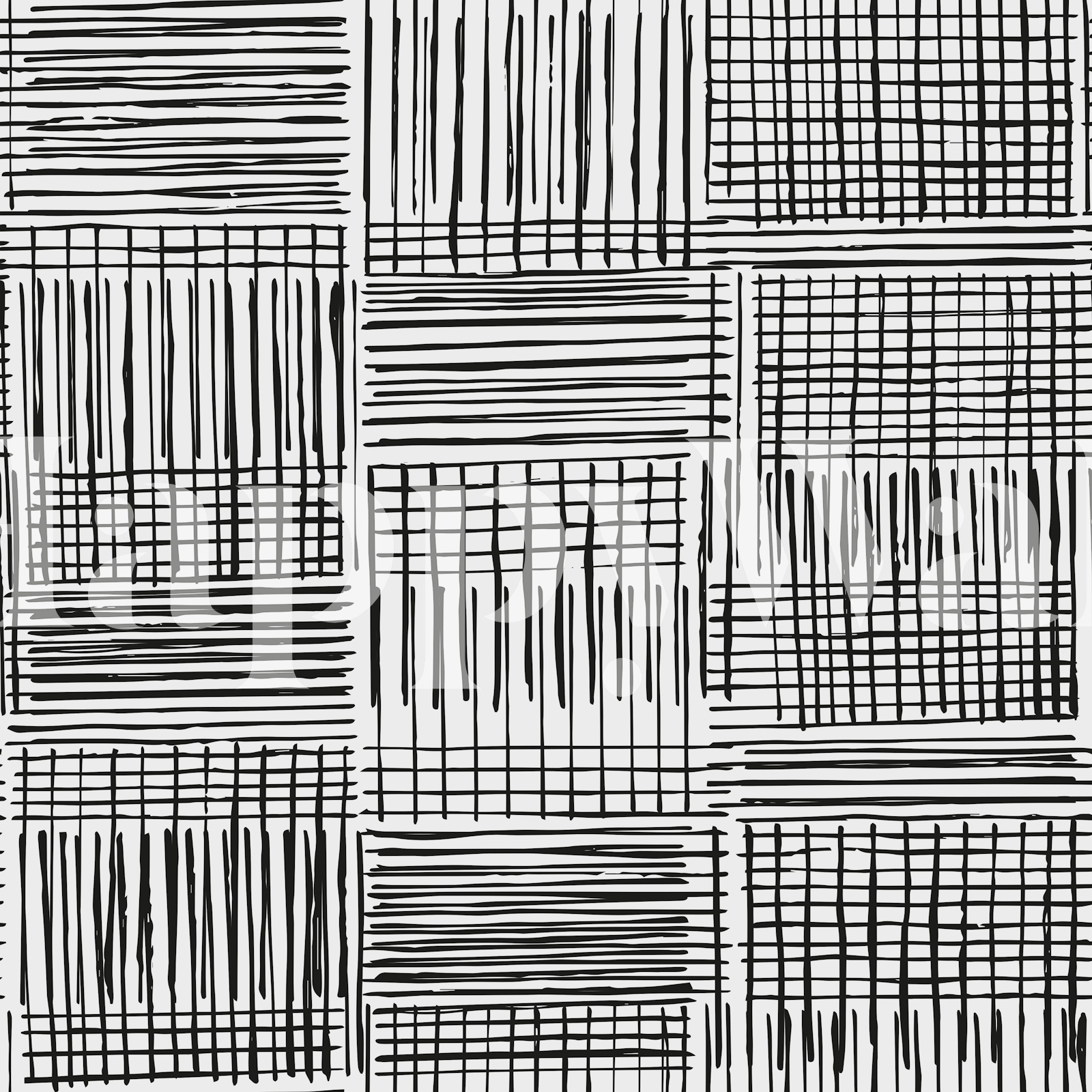 Black and White Scribbled Wallpaper Design