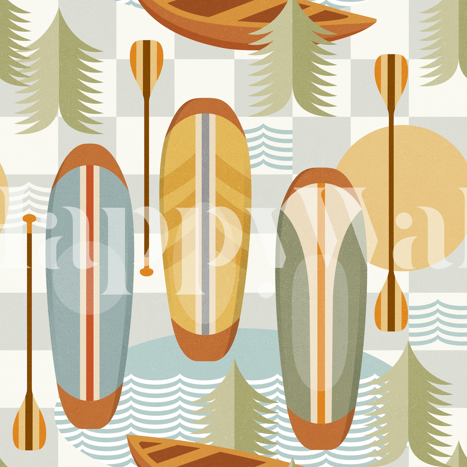 Retro Lake Life Paddle Boards - happywall.com