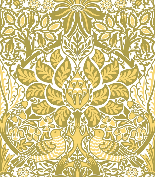 Victorian Dove and Rose Pattern Wallpaper