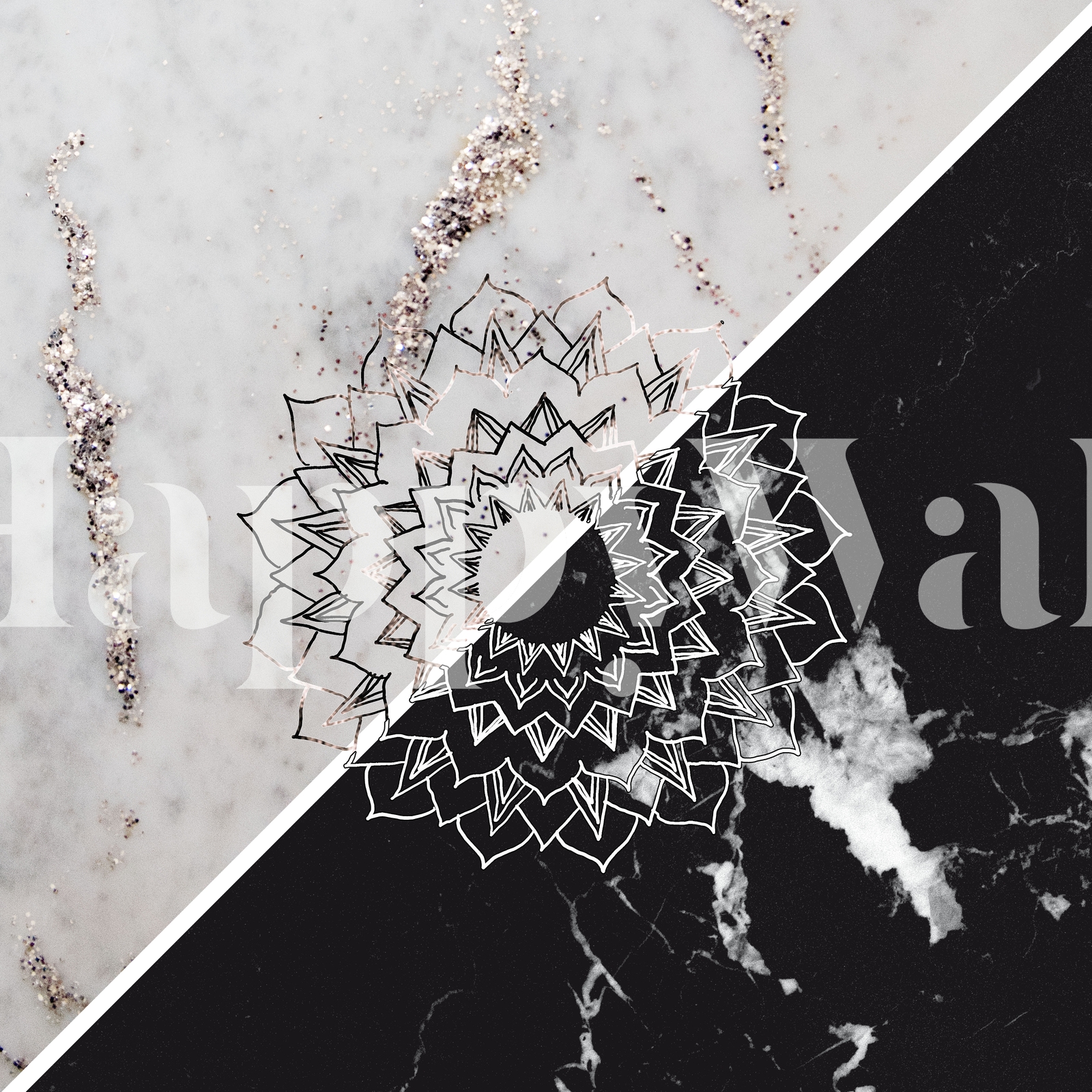 Yin Yang Mandala Marble Wallpaper