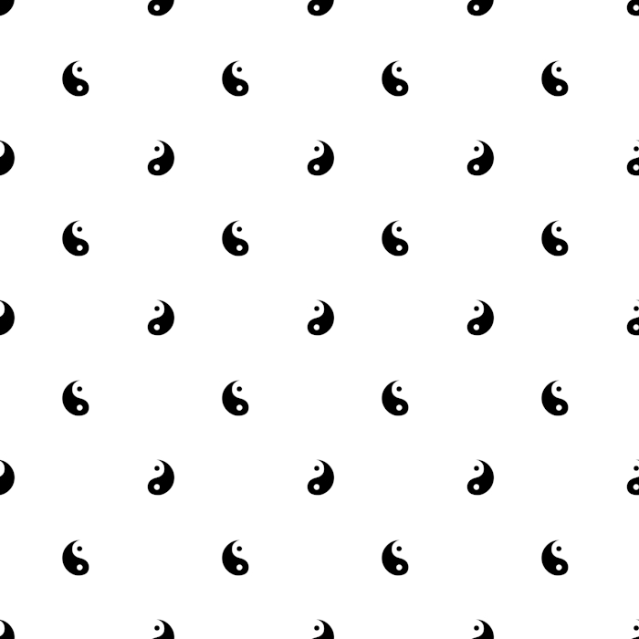 Yin Yang Black and White Pattern Wallpaper