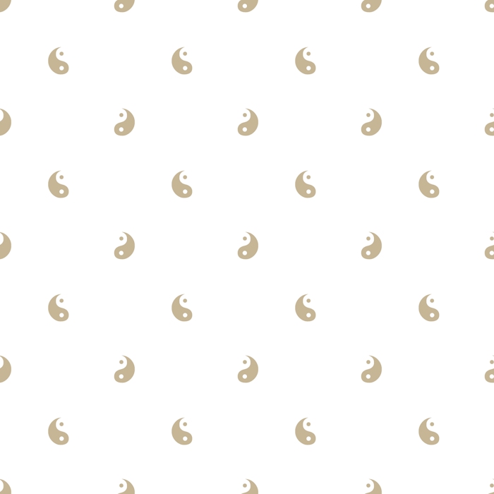 Yin Yang Gold on White Simple Wallpaper
