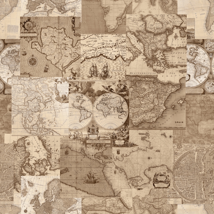 Old Maps Color Version 2 - Wallpaper | Happywall.com
