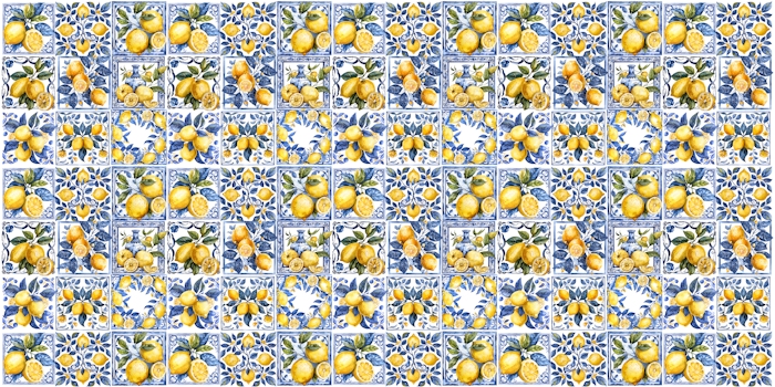 Mediterranean Lemon Tiles Wallpaper
