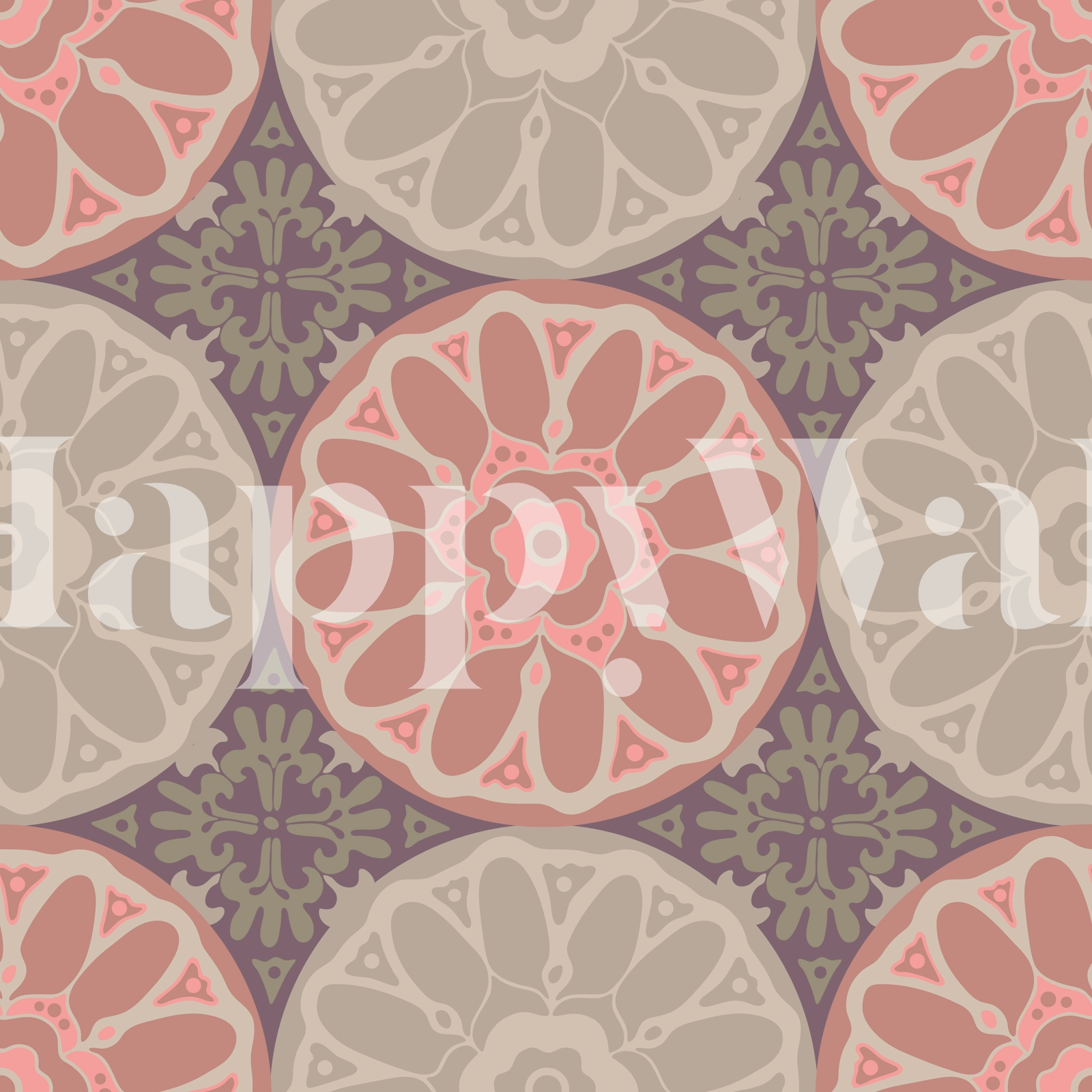 Bohemian Mandala Rust Sand Wallpaper