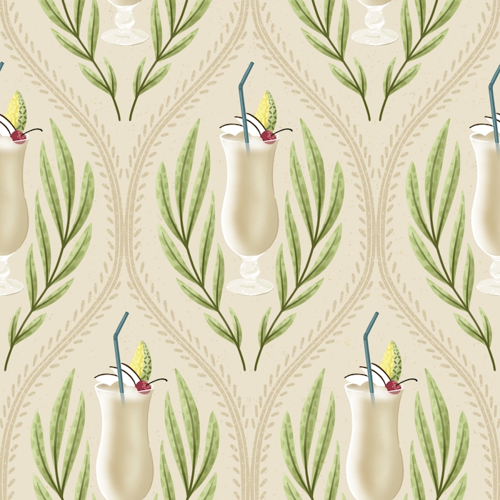 Tropical Pina Colada Wallpaper for Bars