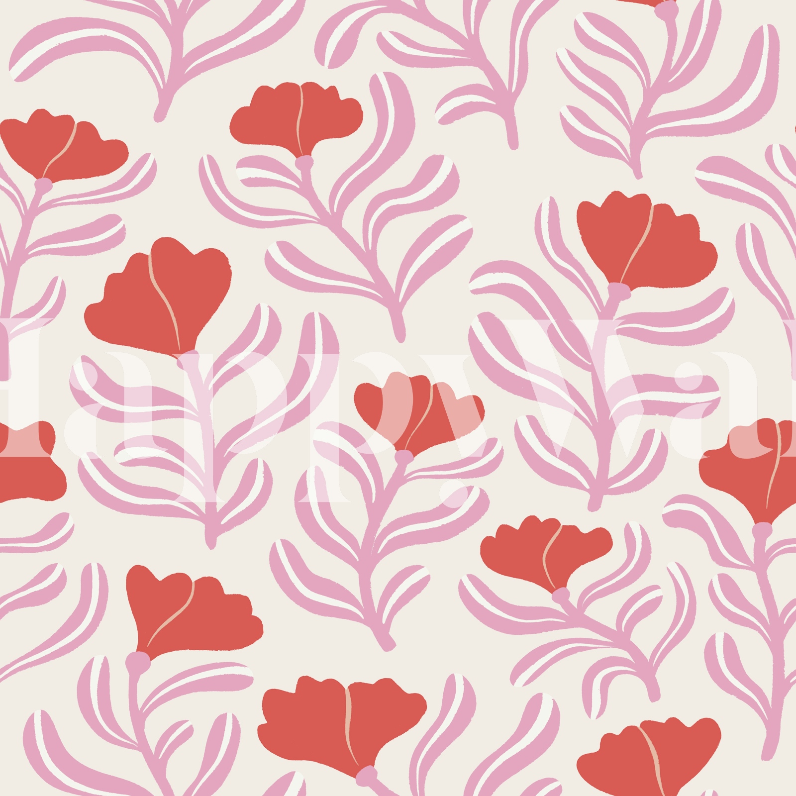 Pink Floral Wallpaper for Living Rooms