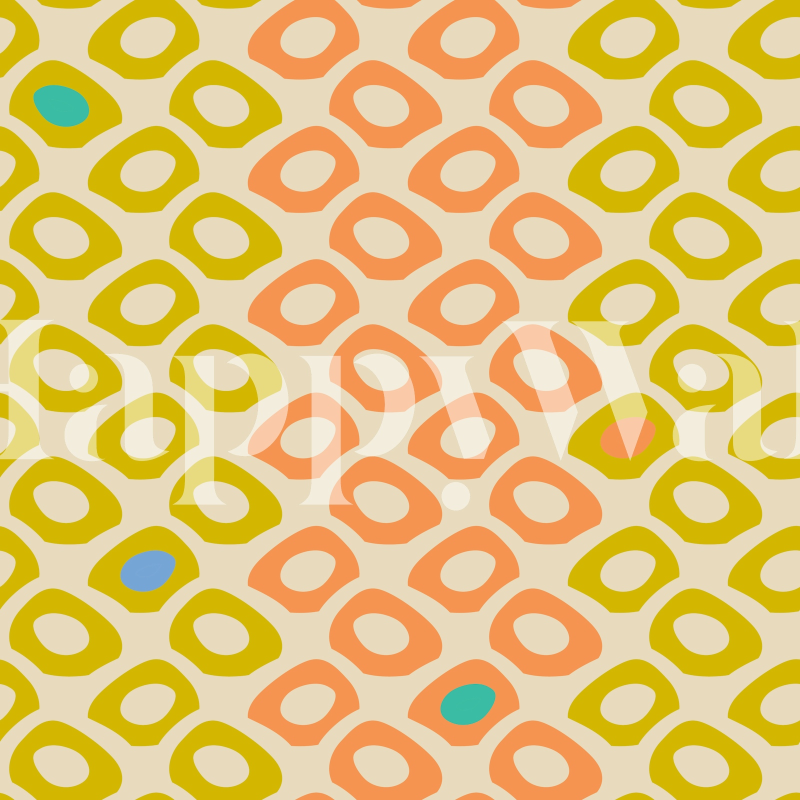 Rhythmic Dots Vintage Retro Wallpaper