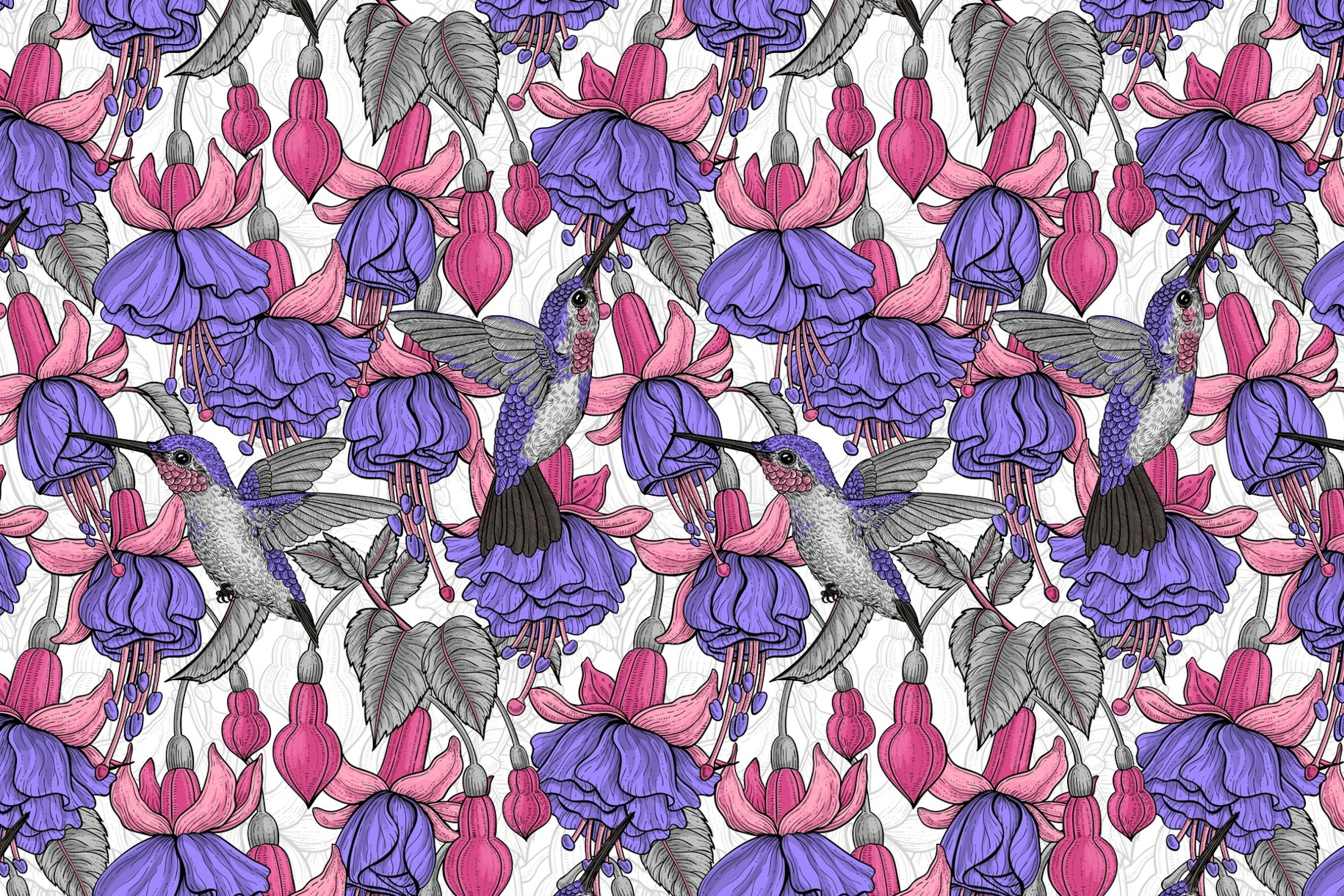 "Hummingbird Garden 3 Wallpaper - Beautiful Nature Inspired Wallpapers ...