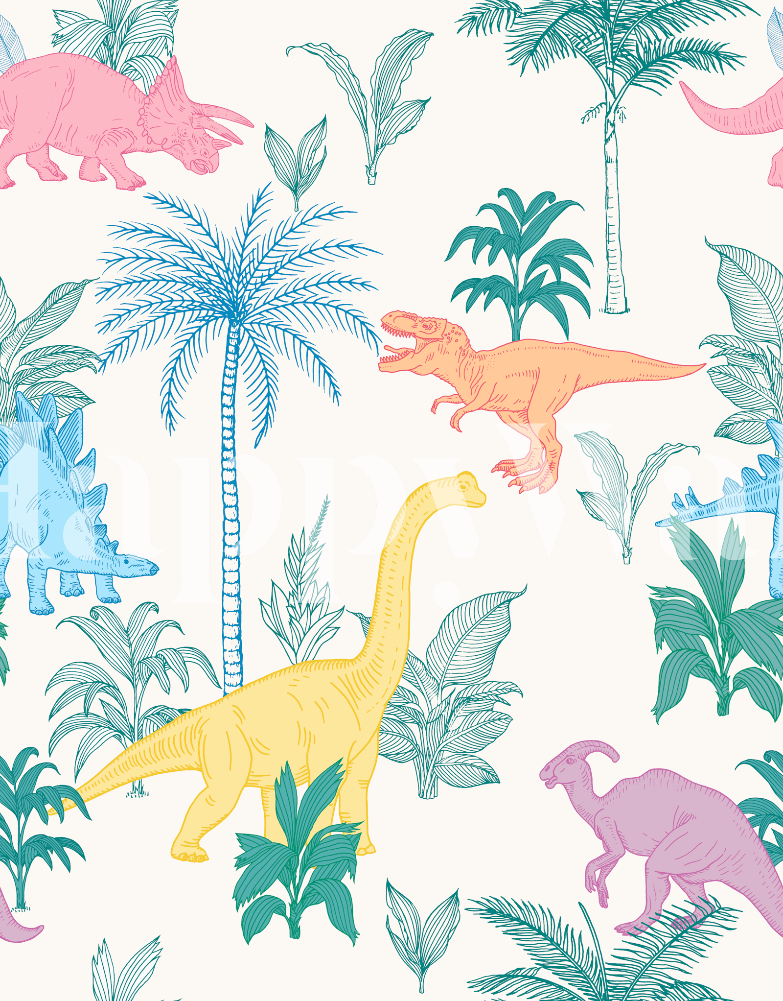 Colorful Dinosaurs Wallpaper - Happywall.com