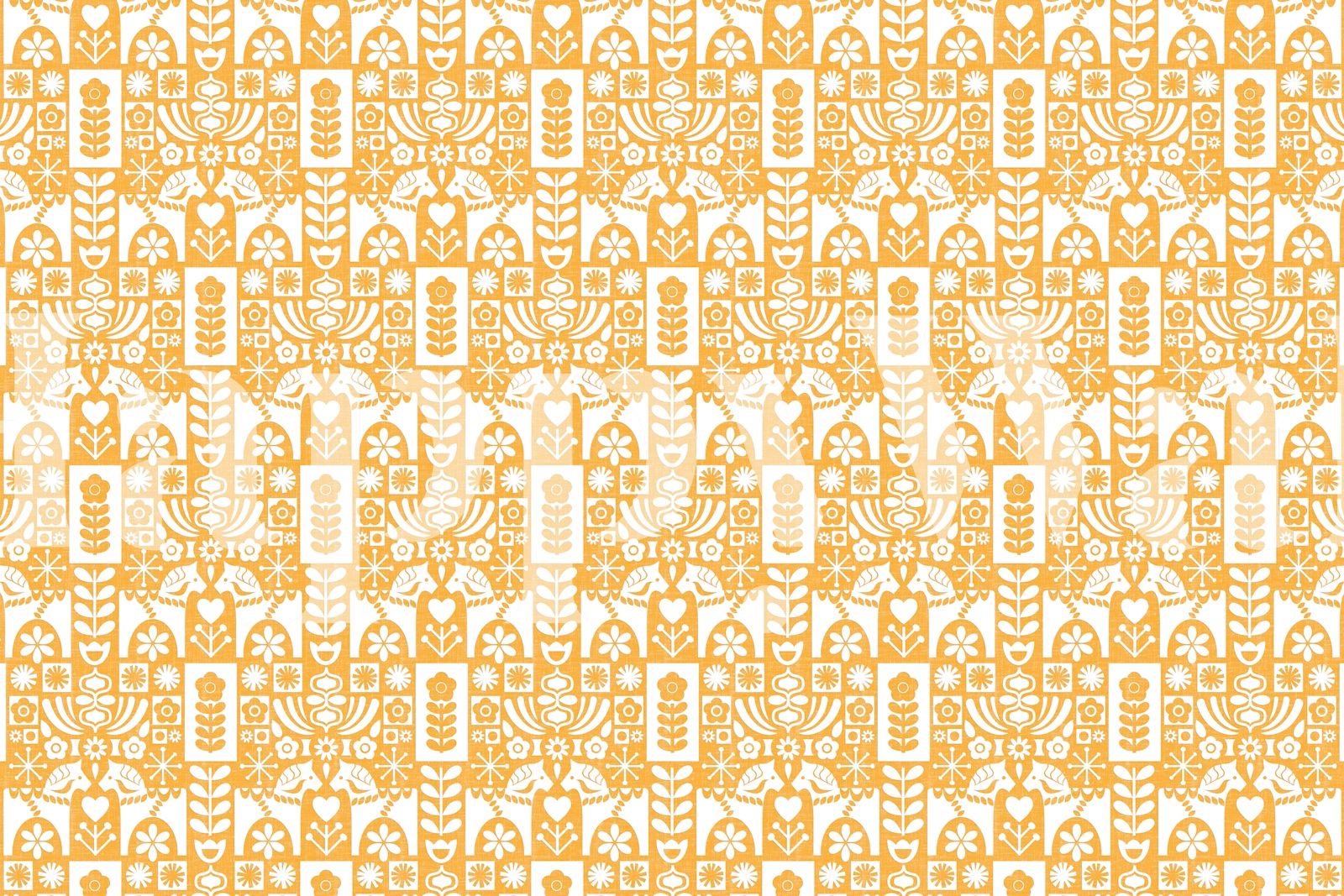 Swedish Folk Art Mid-Century Modern Wallpaper