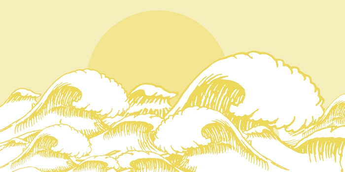 Yellow Ocean Wave Wallpaper for Home Decor