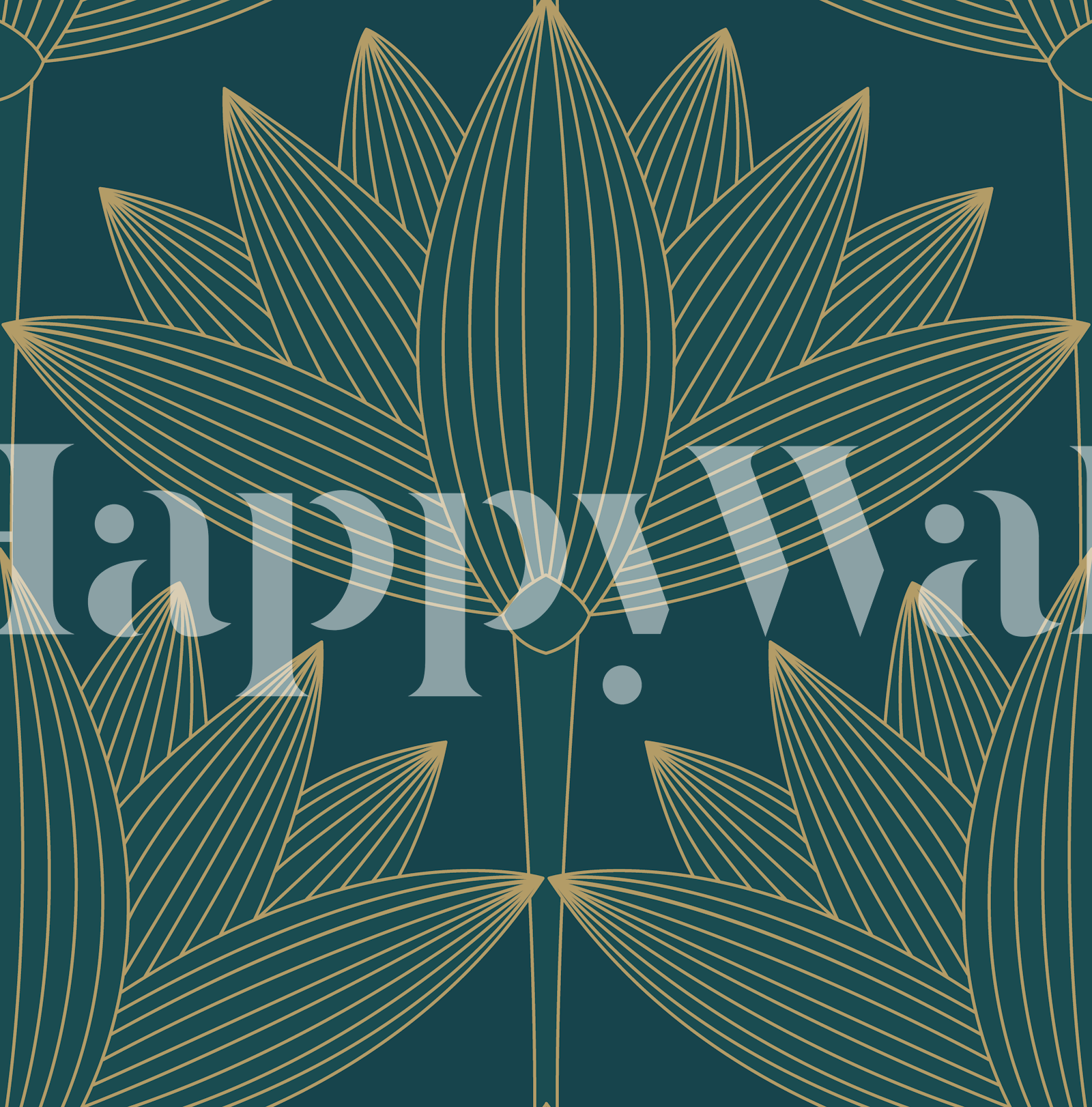 Lotus Art Deco Wallpaper | happywall.com