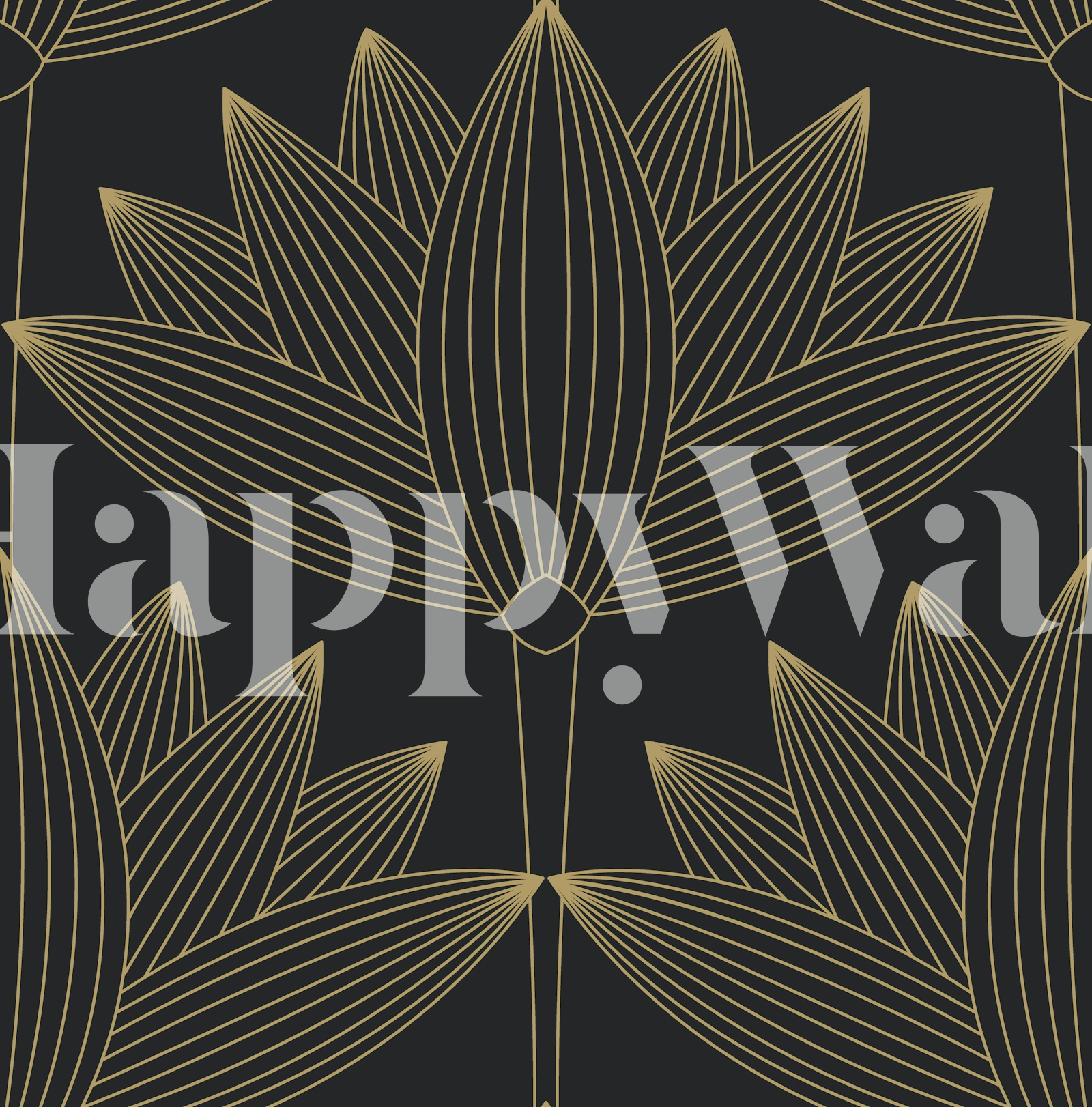 Lotus Art Deco Wallpaper | happywall.com