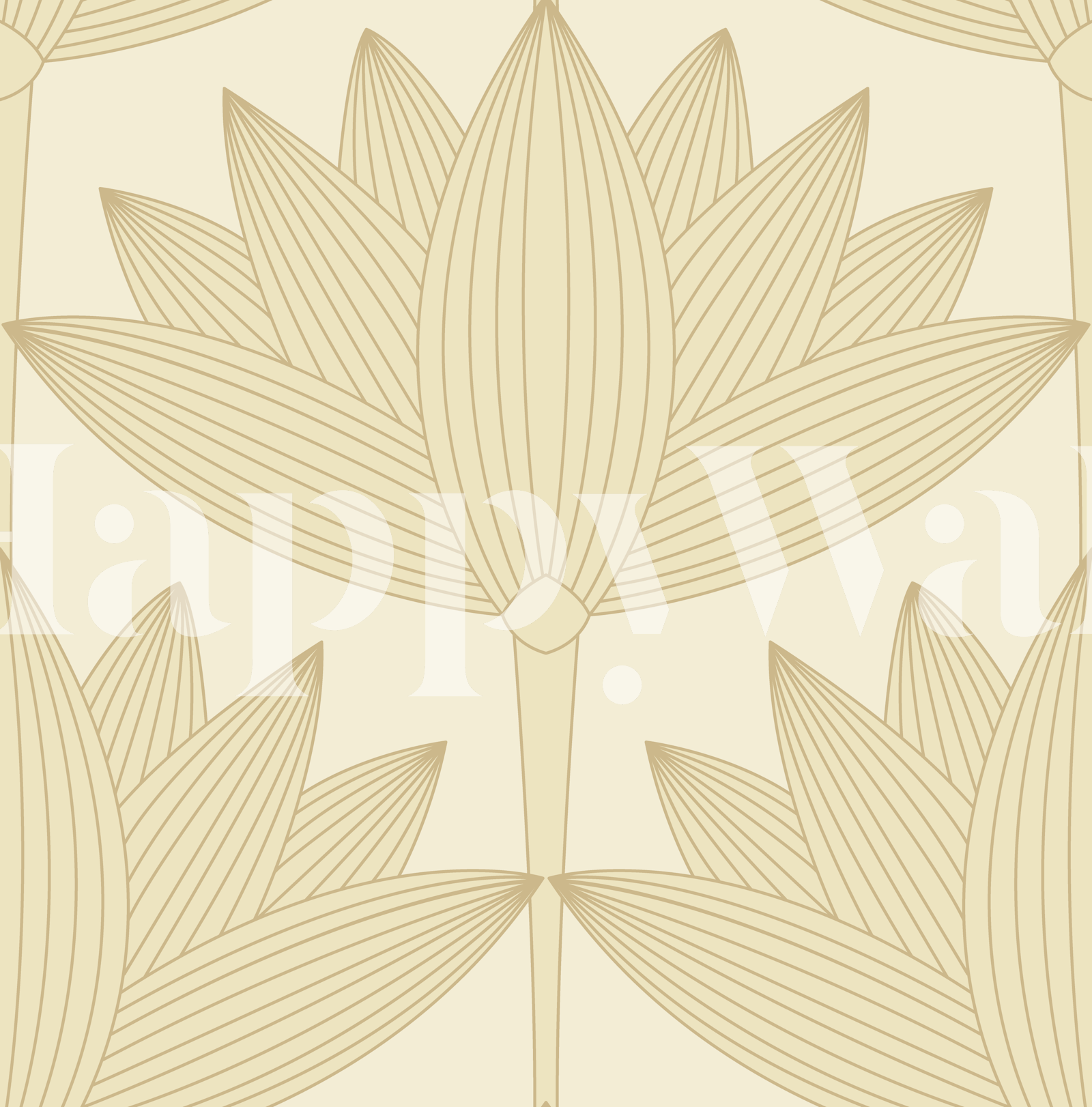 Lotus Art Deco Wallpaper - Happywall