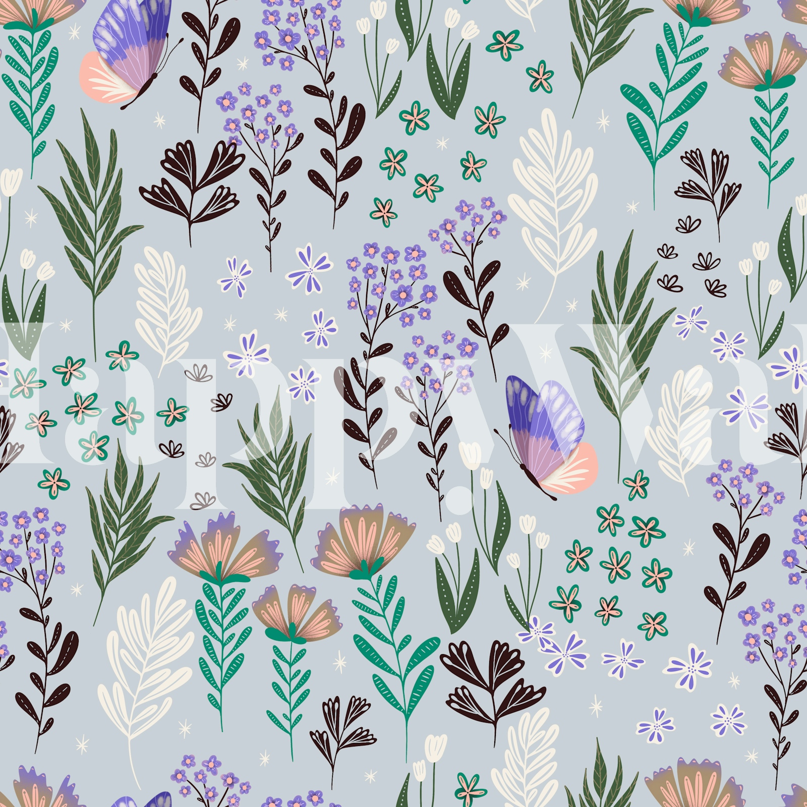 Butterfly Meadow Wallpaper - Happywall