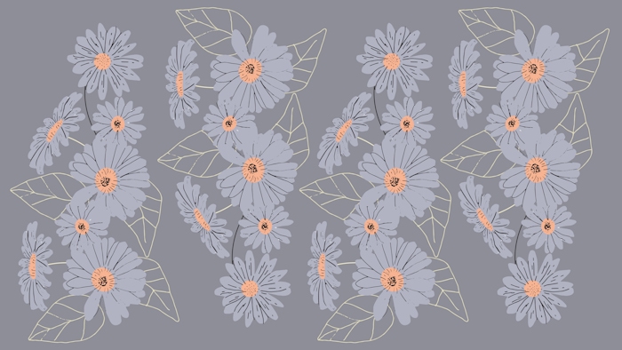 Muted Daisy Flower Cascade - Happywall