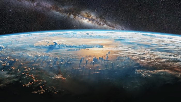 Celestial Blue Earth Wallpaper