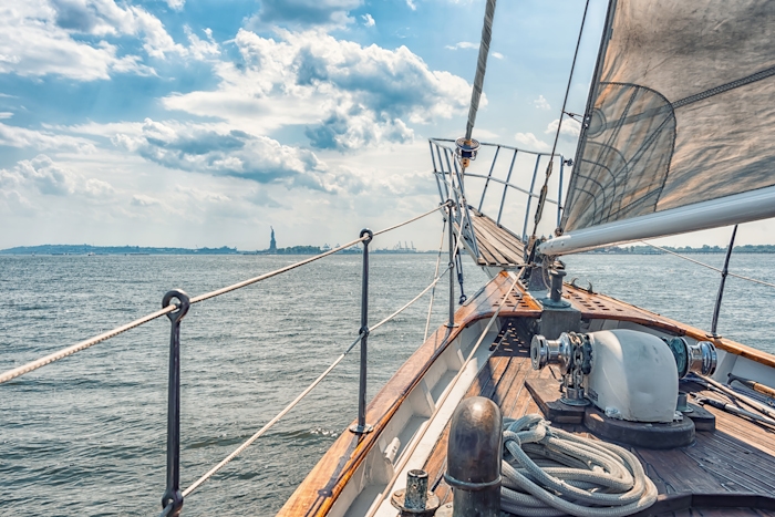 Nautical Sailboat Ocean View Wallpaper