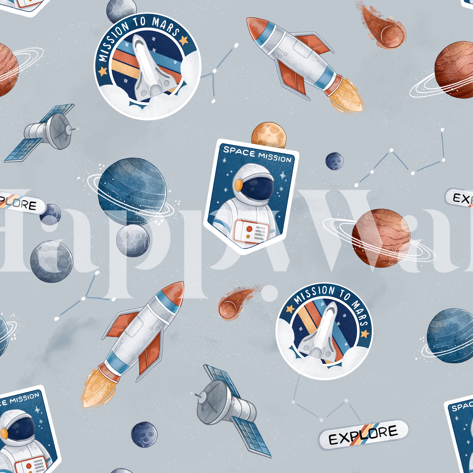 Mission to Mars - grey | happywall.com