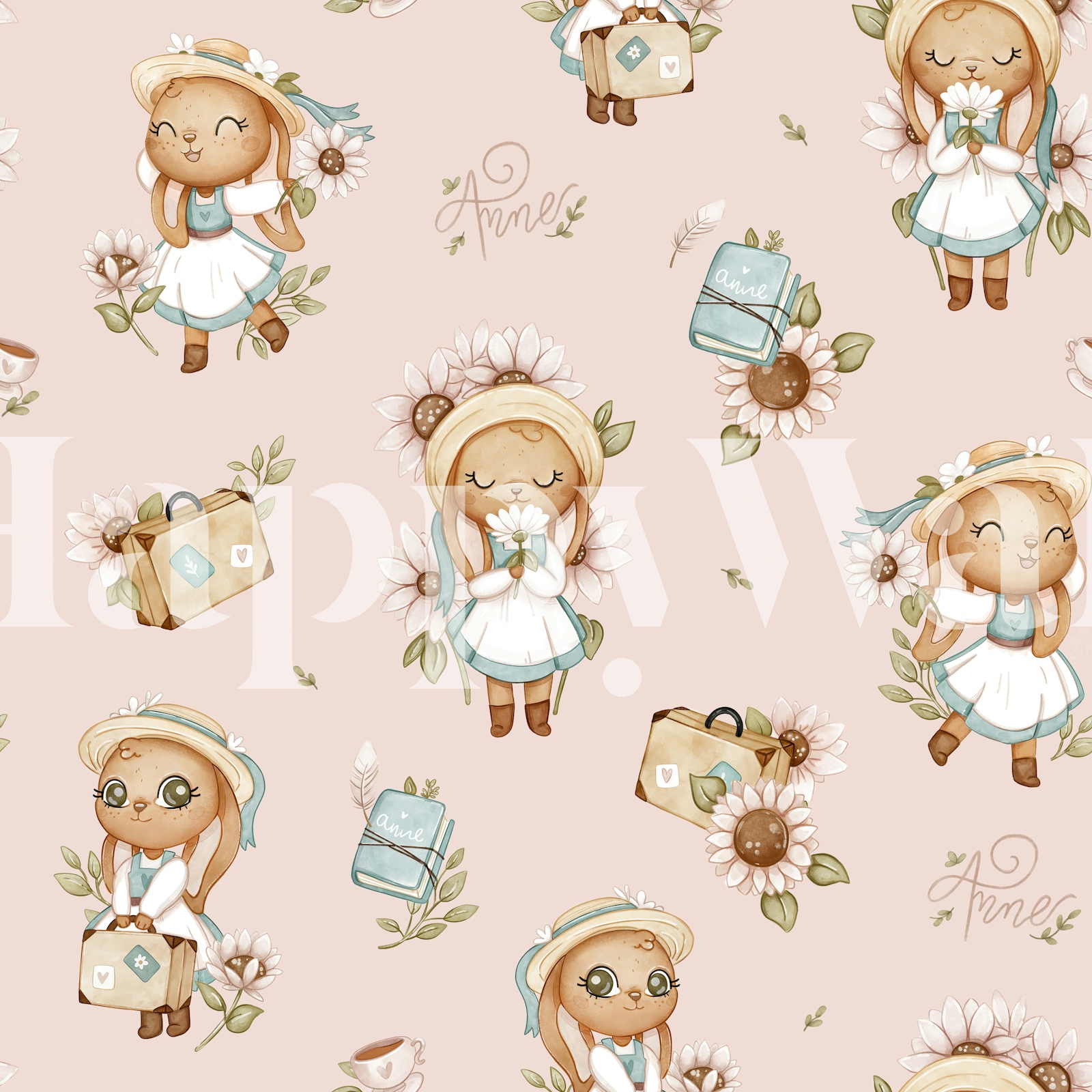 Bunny Anne - pink | Happywall