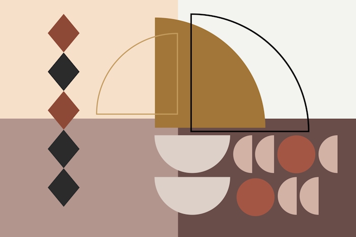 Mid-Century Bauhaus Geo Sun wallpaper | Happywall