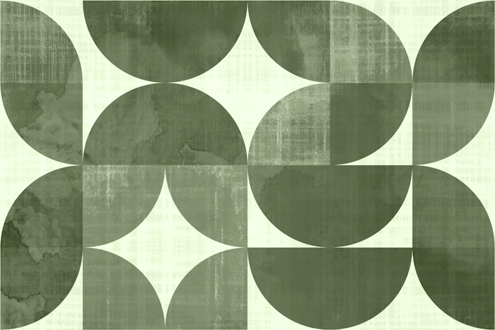Mid-Century Modern Green Geometric Wallpaper
