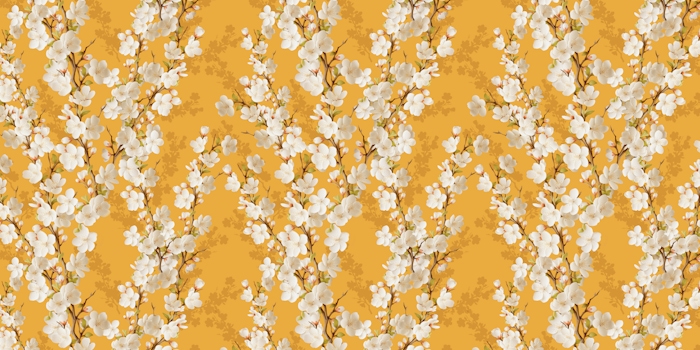 Cherry Blossom Indian Yellow Mural - Happywall
