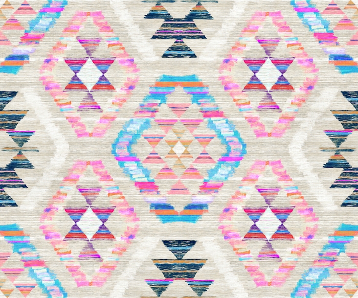 Woven Textured Pastel Kilim Print - Happywall