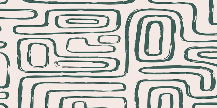 Boho Abstract Green Striped Wallpaper